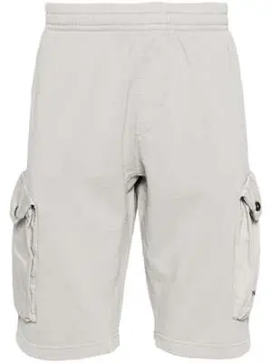 C.P. COMPANY Logo-embroidered Cotton Track Shorts - Grey