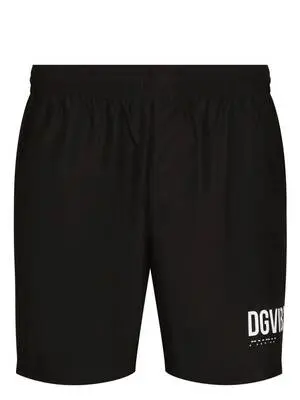 Dolce & Gabbana Logo-print Swim Shorts - Black