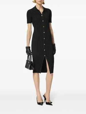 Versace Knitted Midi Shirt Dress