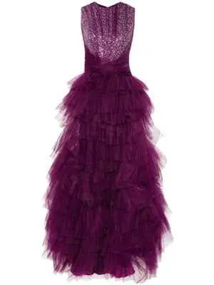 GEMY MAALOUF Sequin-embellished Ruffled Gown