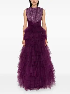 GEMY MAALOUF Sequin-embellished Ruffled Gown