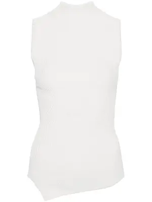 TOTEME Almaz Asymmetric Ribbed Tank Top - White