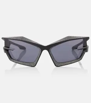 Givenchy Crystal-embellished Shield Sunglasses - Black