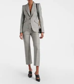 Alexander McQueen Houndstooth Wool Blazer