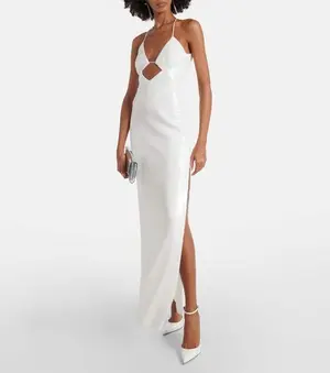 Galvan Sequined Halterneck Gown