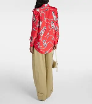 Burberry Printed Silk Shirt - Red