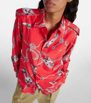 Burberry Printed Silk Shirt - Red