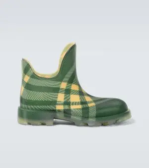 Burberry Check Rain Boots - Green