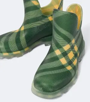 Burberry Check Rain Boots - Green