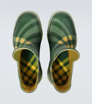 Burberry Check Rain Boots - Green