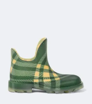 Burberry Check Rain Boots - Green