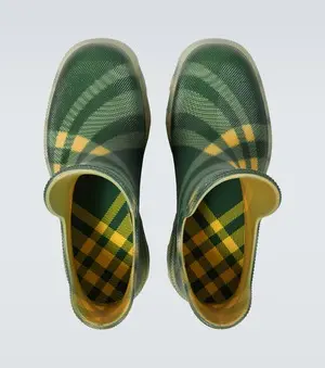 Burberry Check Rain Boots - Green