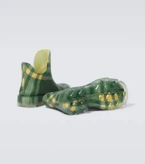 Burberry Check Rain Boots - Green