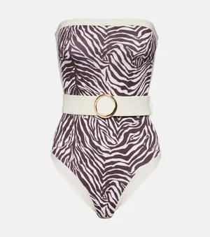 ALEXANDRA MIRO Whitney Zebra-print Swimsuit - Multicoloured