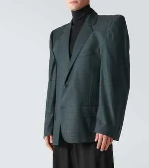 Balenciaga Boxy Checked Wool Blazer