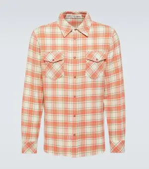 GOD'S TRUE CASHMERE Plaid Cashmere Shirt - Orange