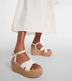 GIANVITO ROSSI Suede Wedge Sandals
