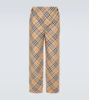 Burberry Checked Track Pants - Beige