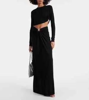 Christopher Esber Bezel Quartz Maxi Skirt - Black