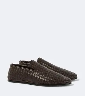 Bottega Veneta Sunday Intrecciato Leather Slip-on Shoes
