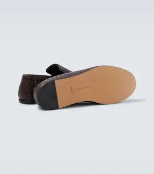 Bottega Veneta Sunday Intrecciato Leather Slip-on Shoes