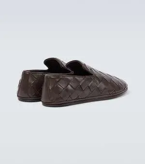Bottega Veneta Intrecciato Leather Slip-on Shoes - Brown