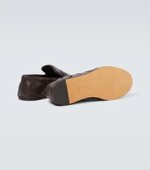 Bottega Veneta Intrecciato Leather Slip-on Shoes - Brown