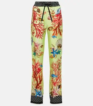 Dolce & Gabbana Capri Printed Silk Tapered Pants - Multicoloured
