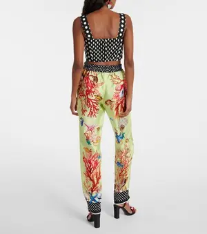 Dolce & Gabbana Capri Printed Silk Tapered Pants