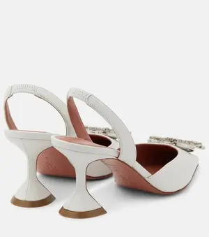 Amina Muaddi Begum 70 Leather Slingback Pumps