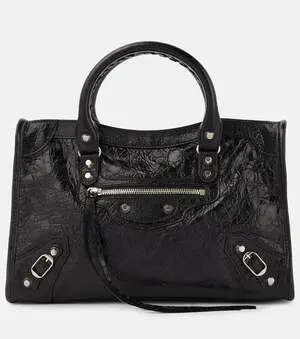 Balenciaga Le City Small Leather Shoulder Bag - Black