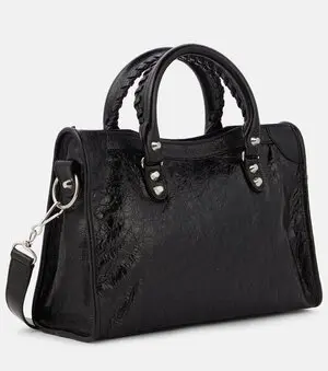 Balenciaga Le City Small Leather Shoulder Bag - Black