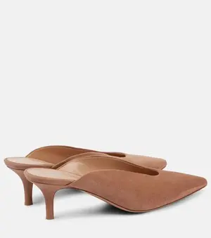 GIANVITO ROSSI Suede Mules - Brown