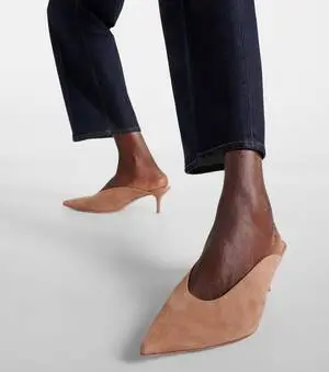 GIANVITO ROSSI Suede Mules - Brown