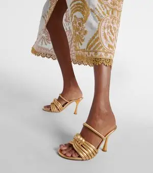 GIANVITO ROSSI Ottavia Metallic Leather Sandals