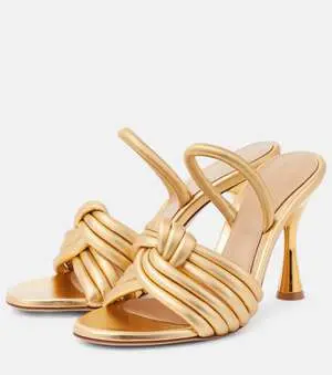 GIANVITO ROSSI Ottavia Metallic Leather Sandals