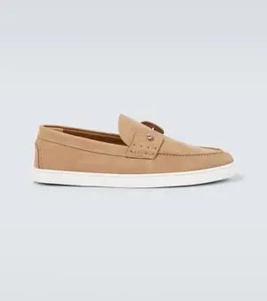 CHRISTIAN LOUBOUTIN Chambeliboat Suede Loafers - Beige
