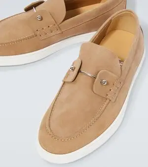 CHRISTIAN LOUBOUTIN Chambeliboat Suede Loafers - Beige
