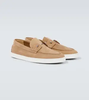CHRISTIAN LOUBOUTIN Chambeliboat Suede Loafers - Beige