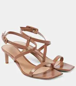 GIANVITO ROSSI Lindsay 55 Leather Sandals - Brown