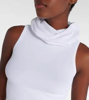 Alaïa Hooded Crop Top - White