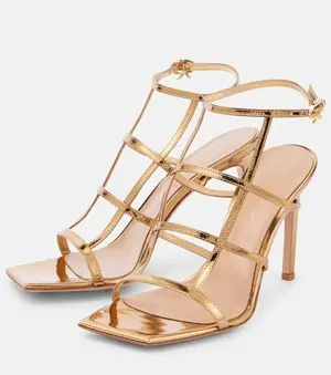 GIANVITO ROSSI Mondry Metallic Leather Sandals
