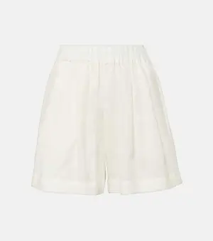 Asceno Zurich Linen Shorts - White