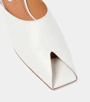 Alaïa Leather Peep-toe Mules - White