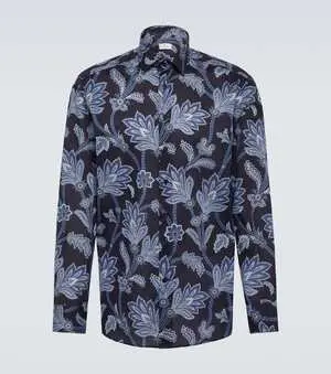Etro Paisley Cotton Poplin Shirt - Blue