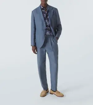 Etro Paisley Cotton Poplin Shirt - Blue