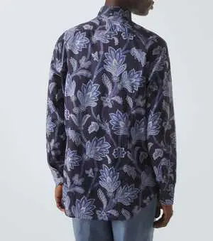 Etro Paisley Cotton Poplin Shirt - Blue