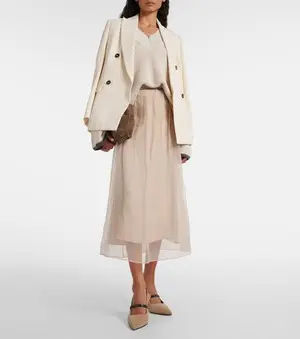 Brunello Cucinelli Monili Suede Slingback Pumps - Brown