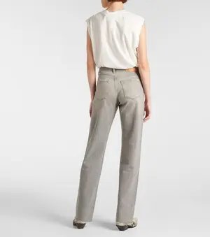 7 For All Mankind Tess High-rise Wide-leg Jeans - Grey