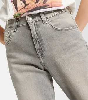 7 For All Mankind Tess High-rise Wide-leg Jeans - Grey